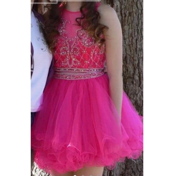 Juliet | Dresses | Juliet Pink Gem Homecoming Dress 2 Piece Short Prom ...